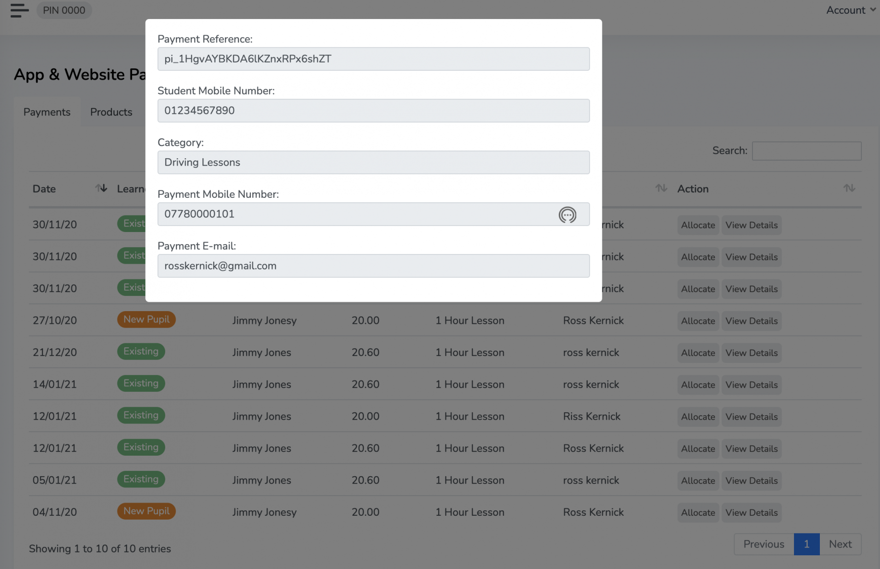 How do I refund Student Payments made through the app? - Total Drive