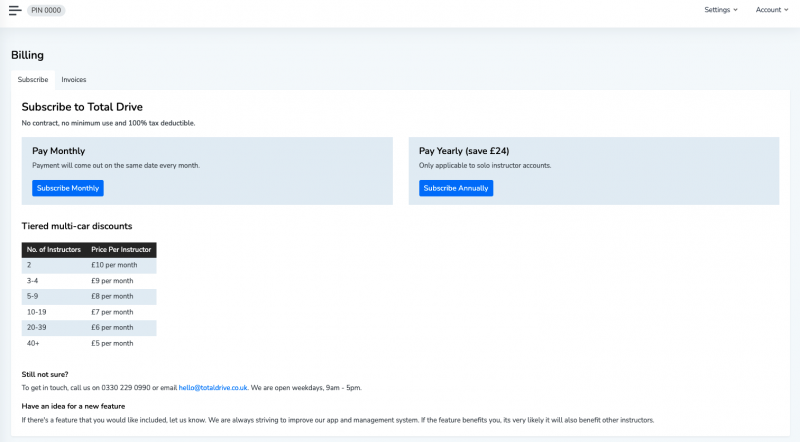 Subscribing to Total Drive after your free trial - Total Drive